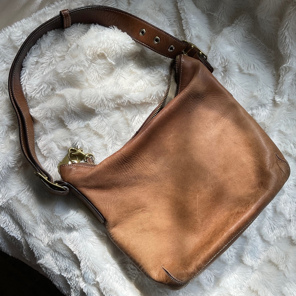 Vintage Coach Tan Leather Purse - Good Condition - Lo… - Gem